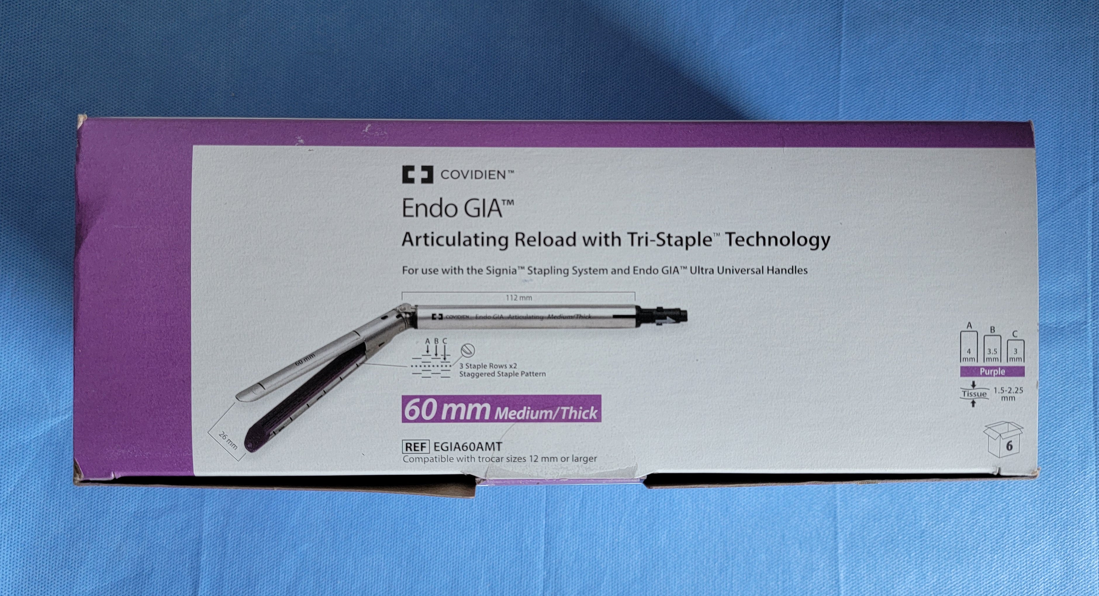 COVIDIEN Endo GIA Articulating Reload 60mm EGIA60AMT (2030) – BKMedStore
